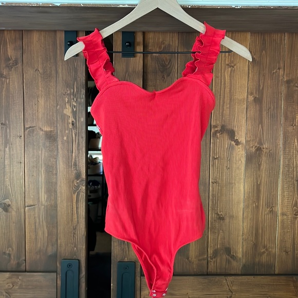 Francesca's Collections | Tops | Cherry Red Tank Body Suit | Poshmark